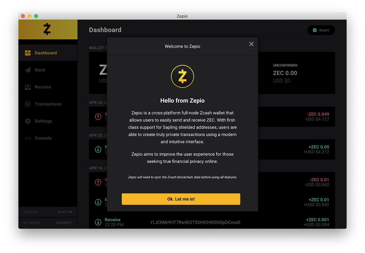 Announcing Zepio Wallet. A cross-platform shielded-address-first… | by ...