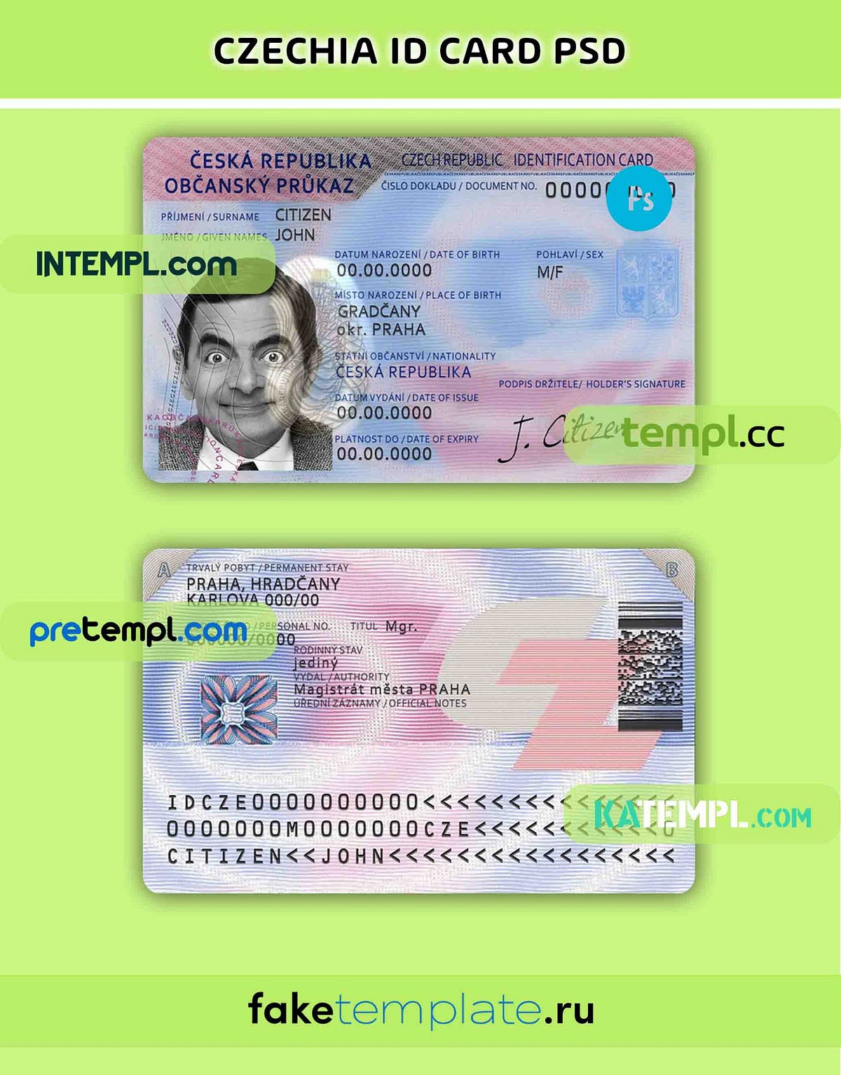 Czech permanent resident card - Intempl - Medium