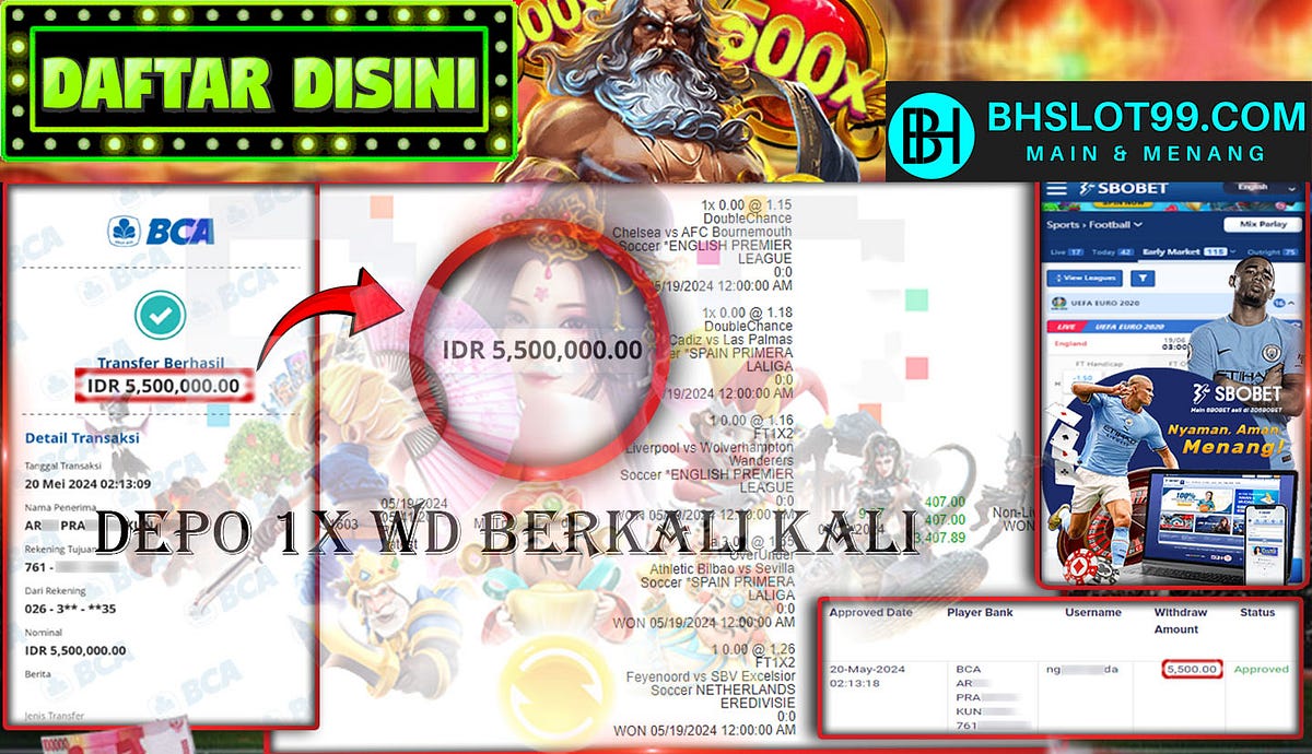 Bukti JP Member Setia BHSLOT99 bermain Di Permainan Sport Mau Menang Berapapun Di Bayar Lunas ...