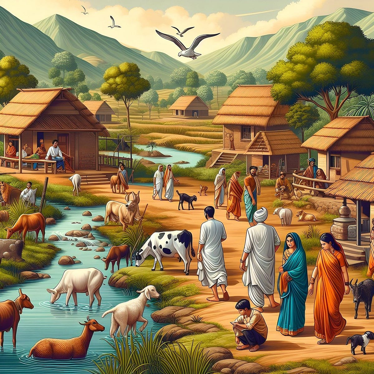 Here is a fully elaborated article on village life: "The Charm of ...