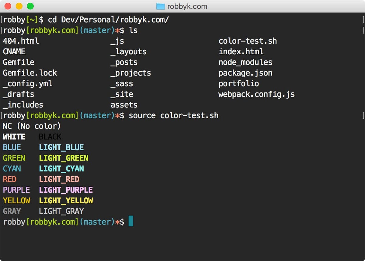My bash profile and terminal setup | by Robby Klein | Medium