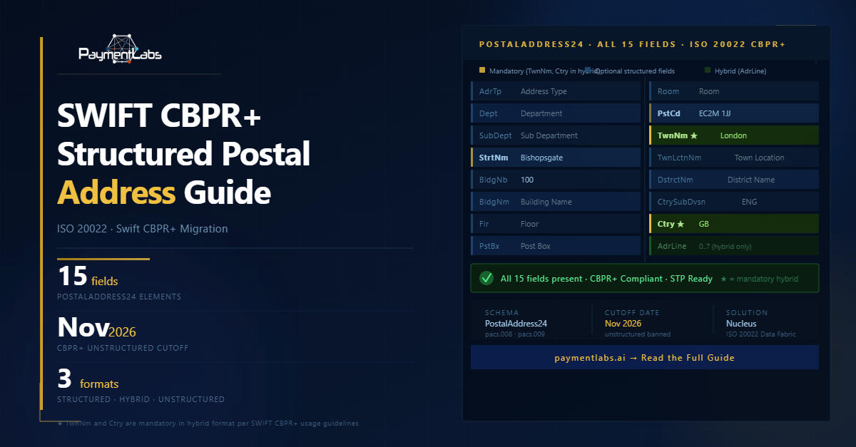 SWIFT CBPR+ Structured Postal Addresses: Everything Banks Need to Know ...