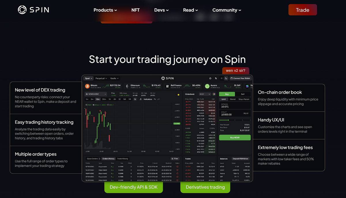 SPIN FINANCE : TRẢI NGHIỆM TƯƠNG LAI CỦA GIAO DỊCH QUYỀN CHỌN TRÊN SÀN DEX SỔ LỆNH ĐẦU TIÊN TRÊN ...