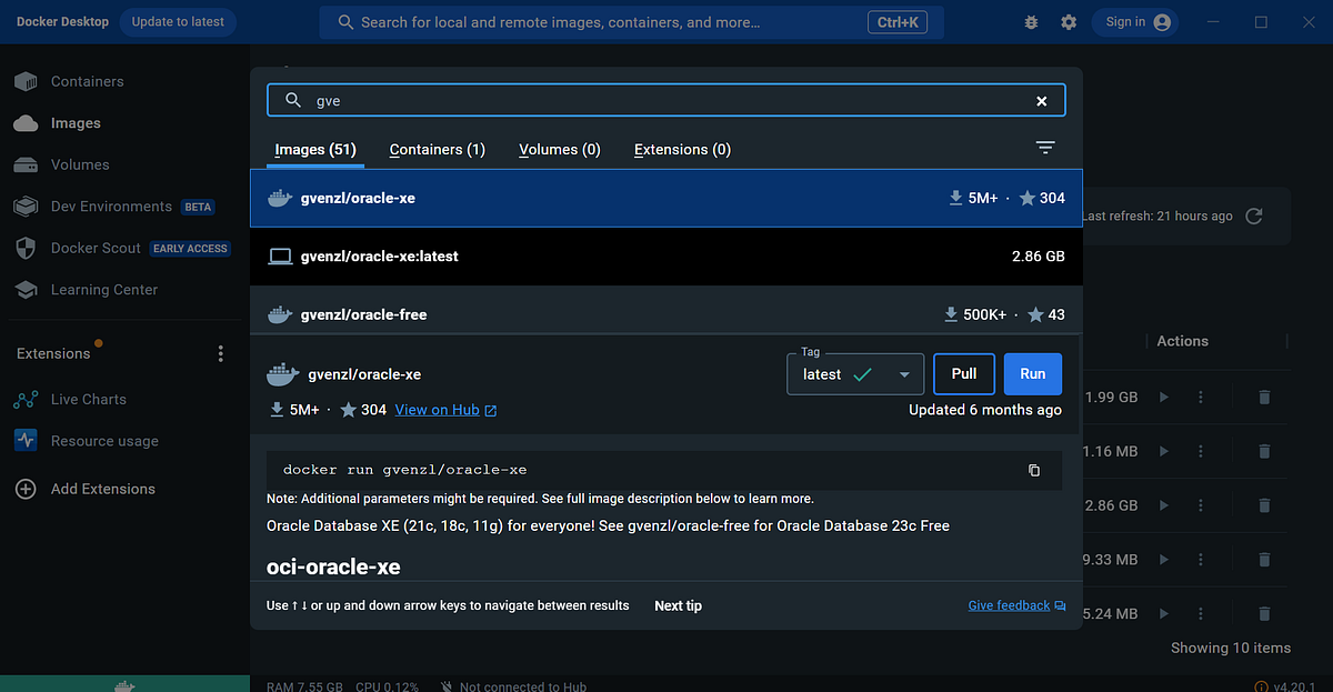 How to Install Oracle-xe Using Docker Desktop on Windows | by Rafli Ramadhan | Medium