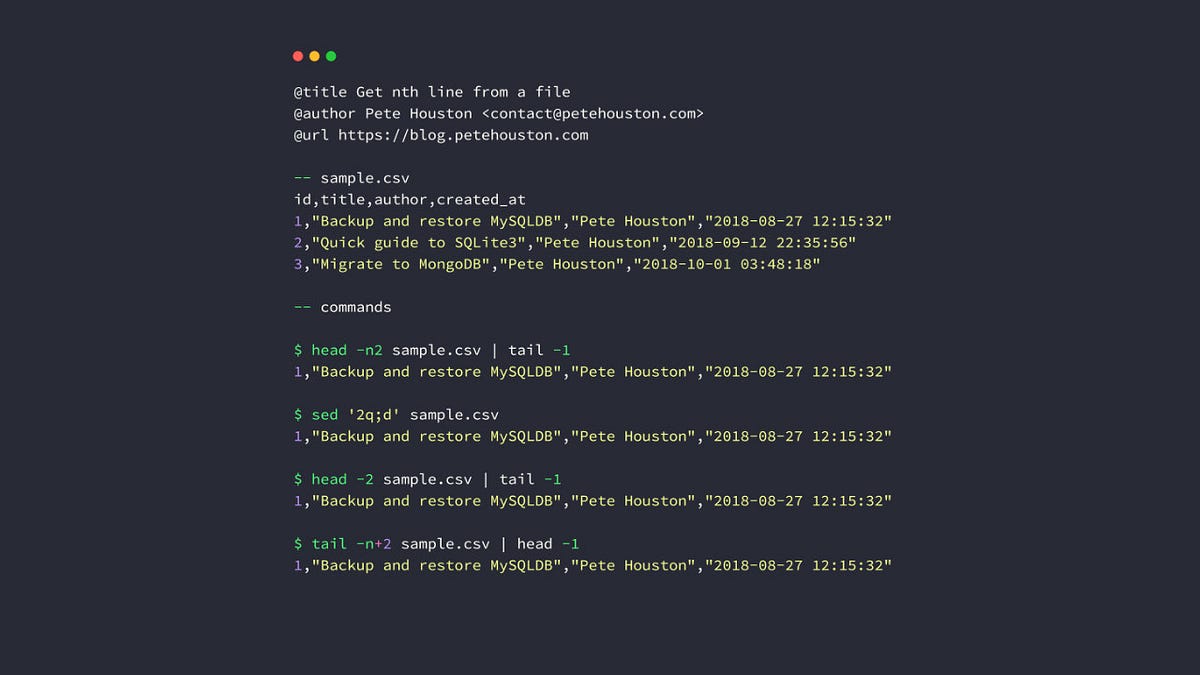 Get n-th line from file using command-line | by Pete Houston | Medium