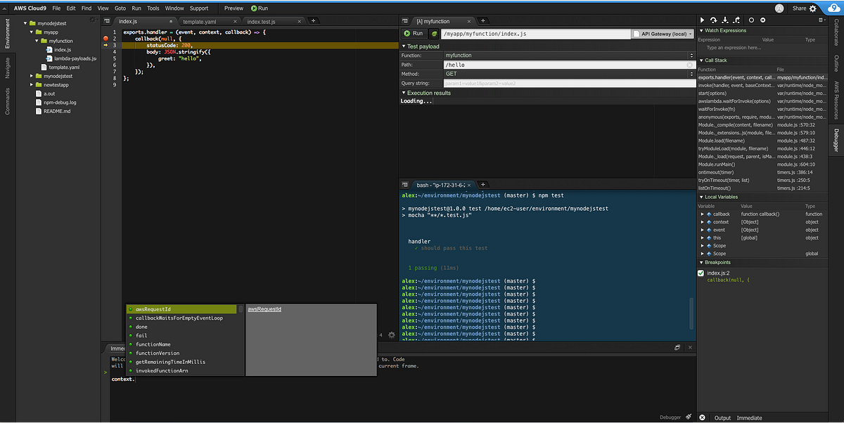 Welcome to Cloud-Native Development with AWS Cloud9 & AWS CodeStar ⚡🎉 | by Alex Casalboni ...