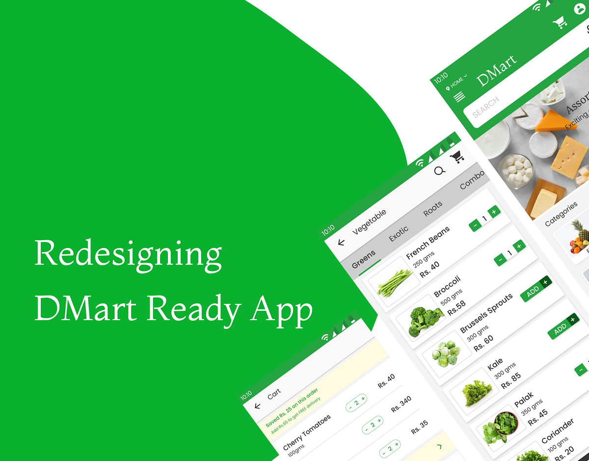 Redesigning DMart Ready App. DMart is a chain of hypermarkets in… | by the _graphical_take | Medium