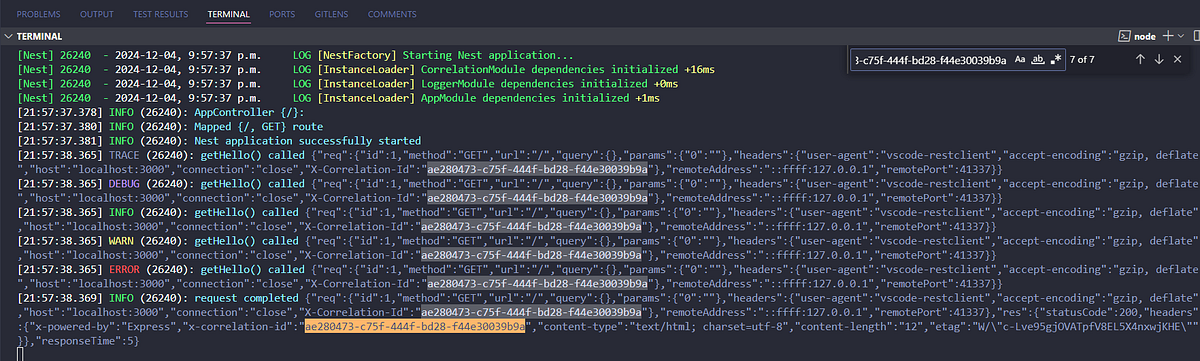 NestJS: Criando Logs customizados utilizando X-Correlation-Id | by Nathangar | Medium