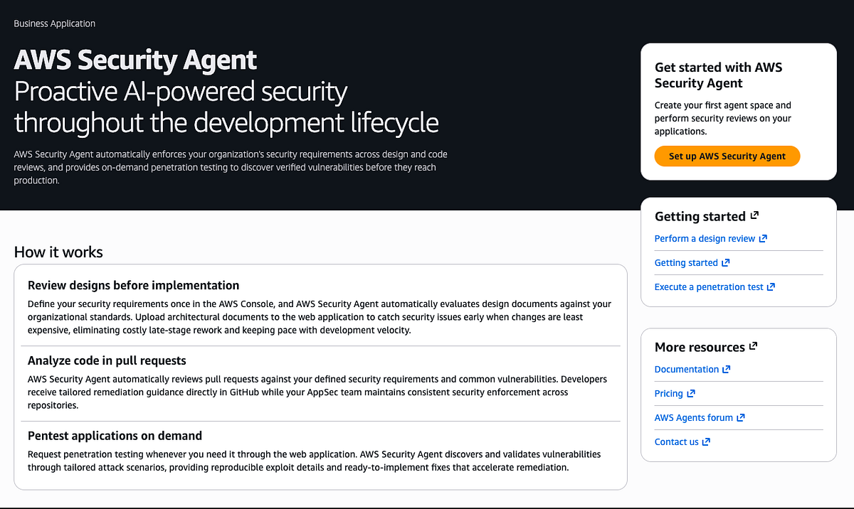 AWS Security Agent: Proactive Cloud Security From Design to Deployment ...