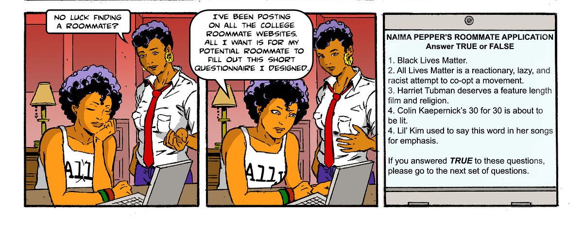 (H)afrocentric Comic Strip: Woke Roommate Quiz | by (H)AFROCENTRIC ...