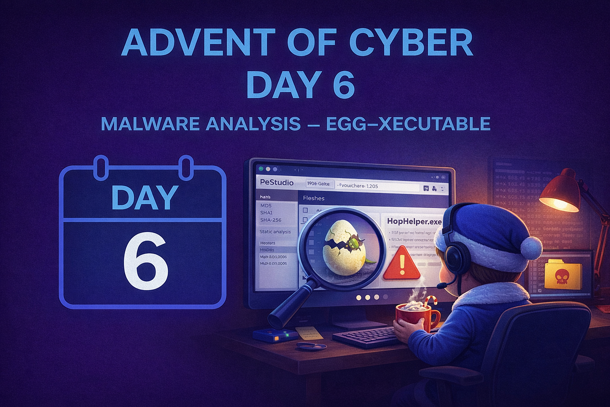 Advent of Cyber — Day 6: Malware Analysis — Egg-xecutable | by Samuel Mikeng Mbongo | Jan, 2026 ...