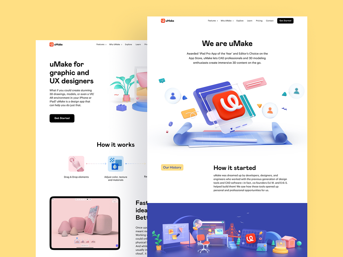 Case Study: uMake. Brand Identity and Website for 3D Design Tool | by ...
