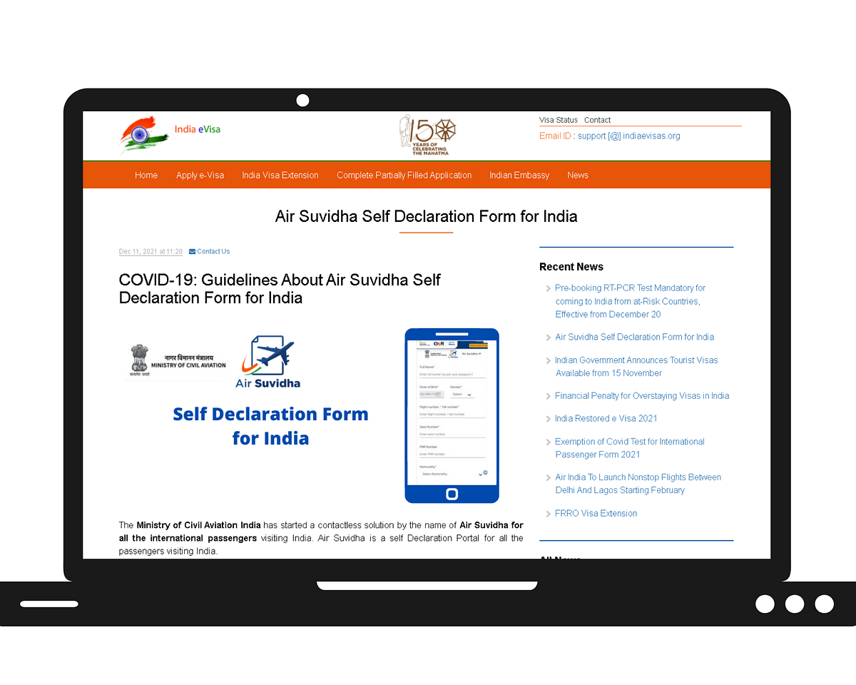 Air Suvidha Self Declaration Form for India - India evisas - Medium