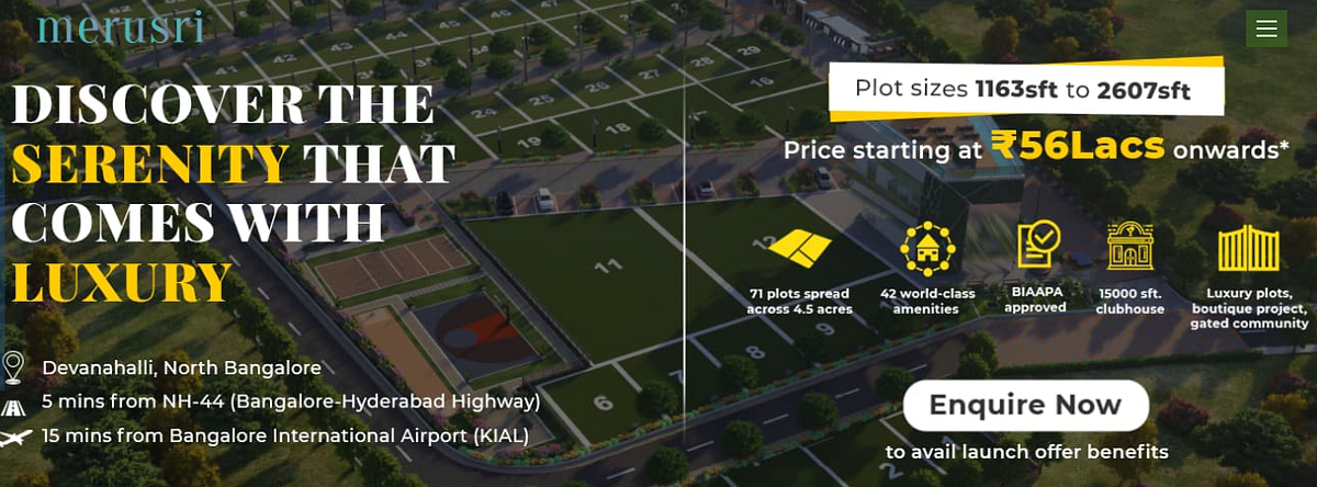 Best residential plots in Devanahalli Bangalore | Merusri Developers ...