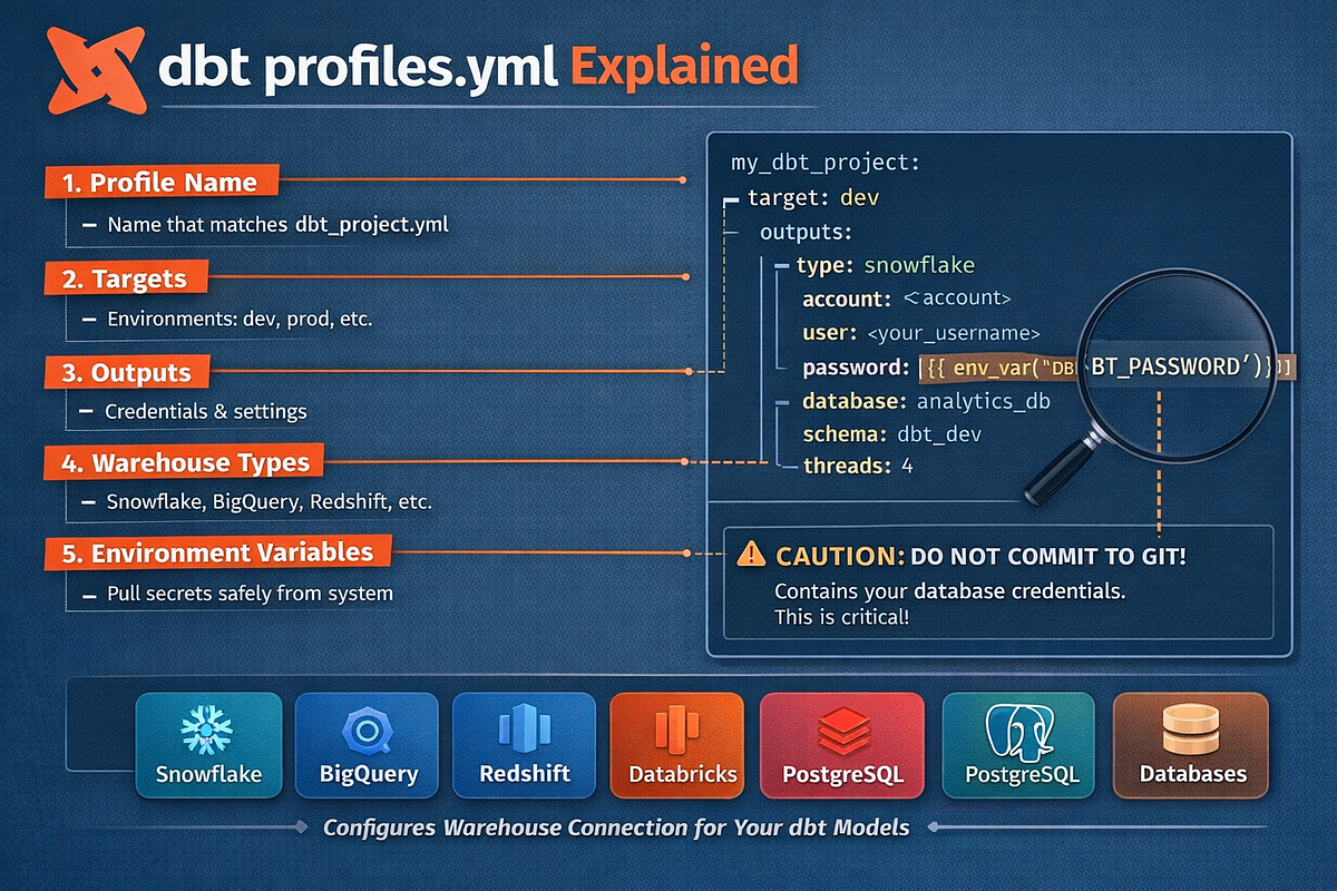 18. dbt profiles.yml Explained (Complete Guide) | by Laxminarayana ...