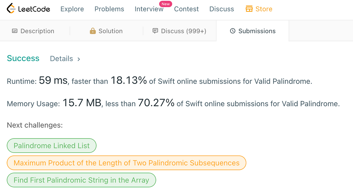 Swift — Valid Palindrome I — Leetcode By Anil Saini Medium