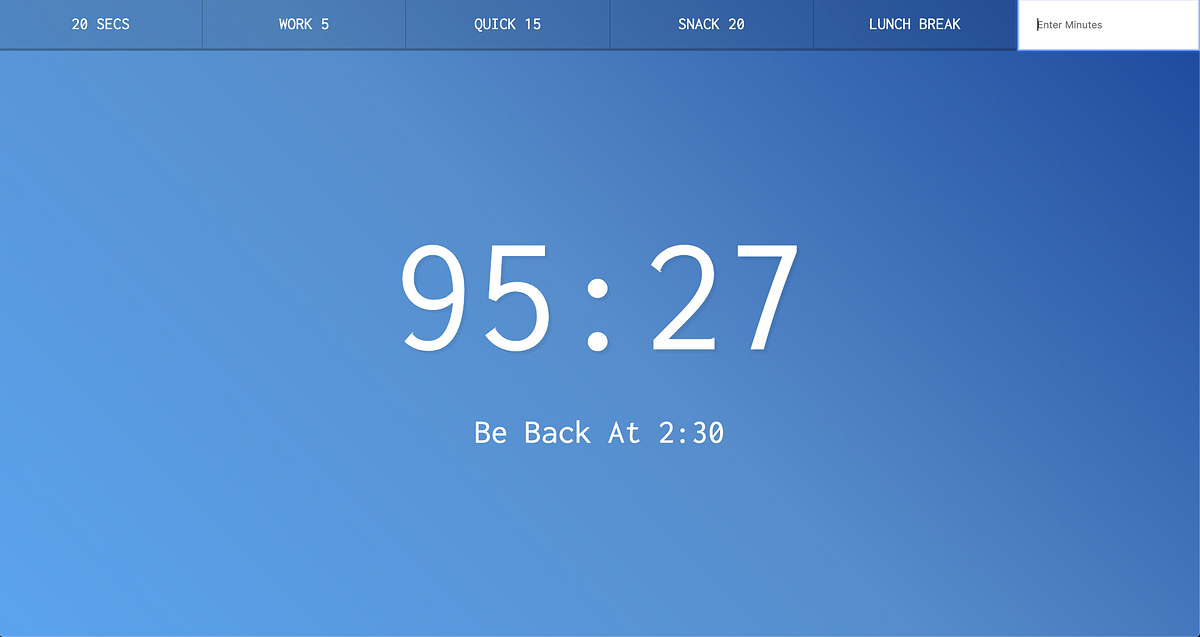 JavaScript30. 29 — Countdown Timer | by Stuart Hsu | Stuart Hsu | Medium