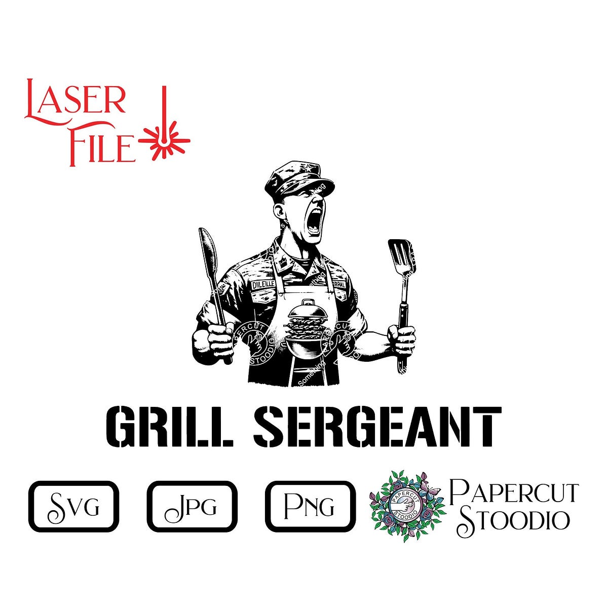 Laser Engrave File, Grill Sergeant Svg, Digital Download for Laser ...