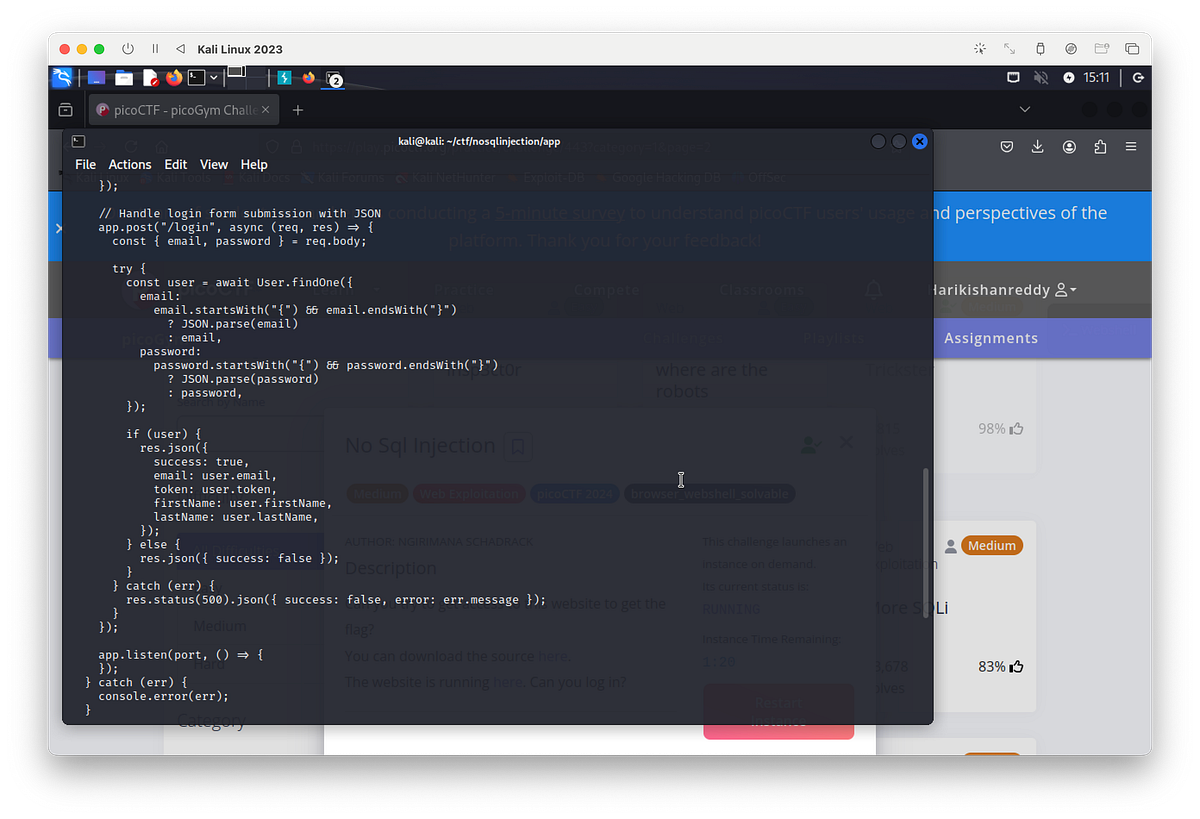 PicoCTF — No SQL Injection Write-Up | by HARI KISHAN REDDY ABBASANI | Mar, 2025 | Medium