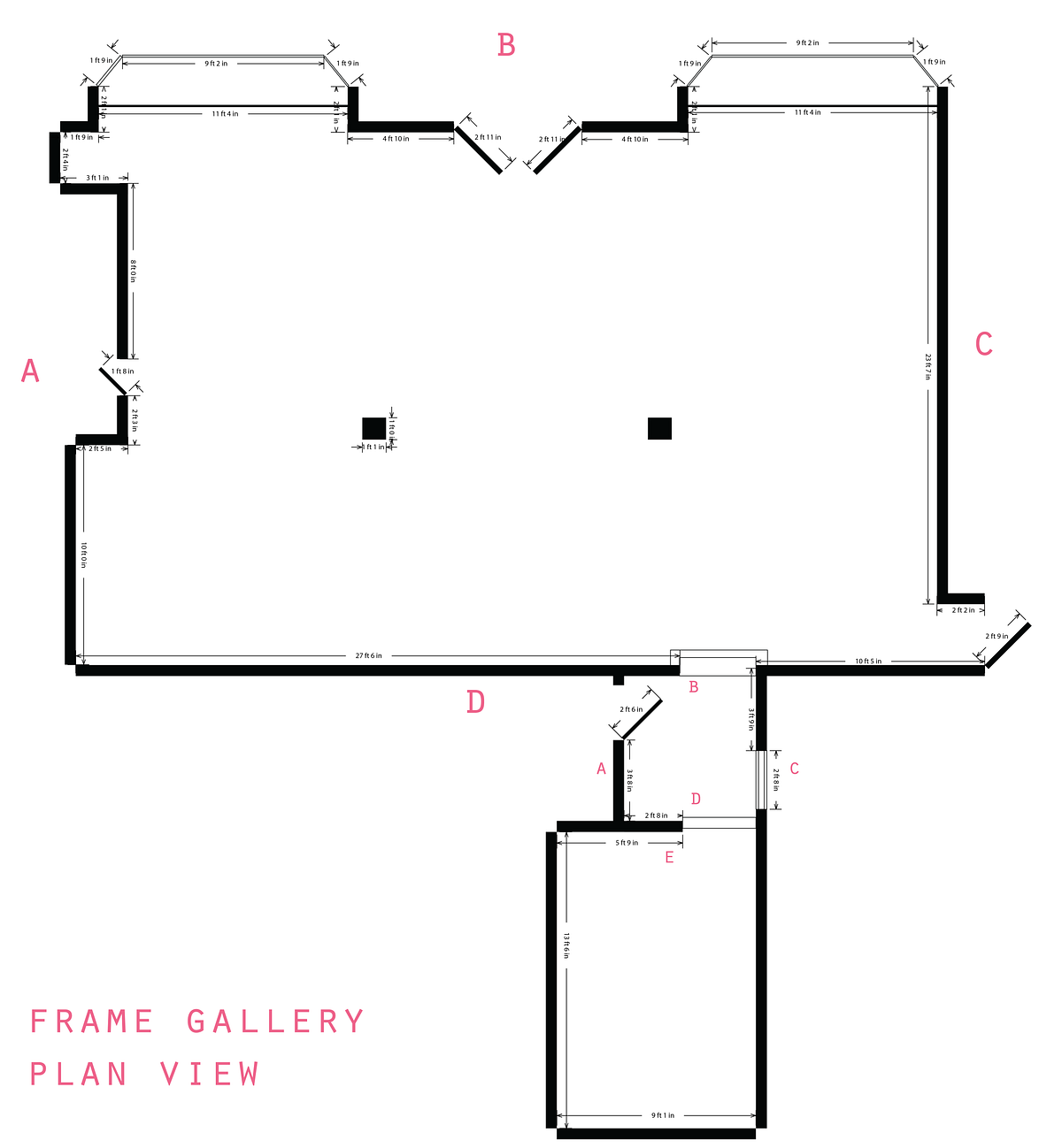 A2 STEP 4: PLAN + ELEVATION VIEWS OF FRAME GALLERY | by Lydia Chung ...