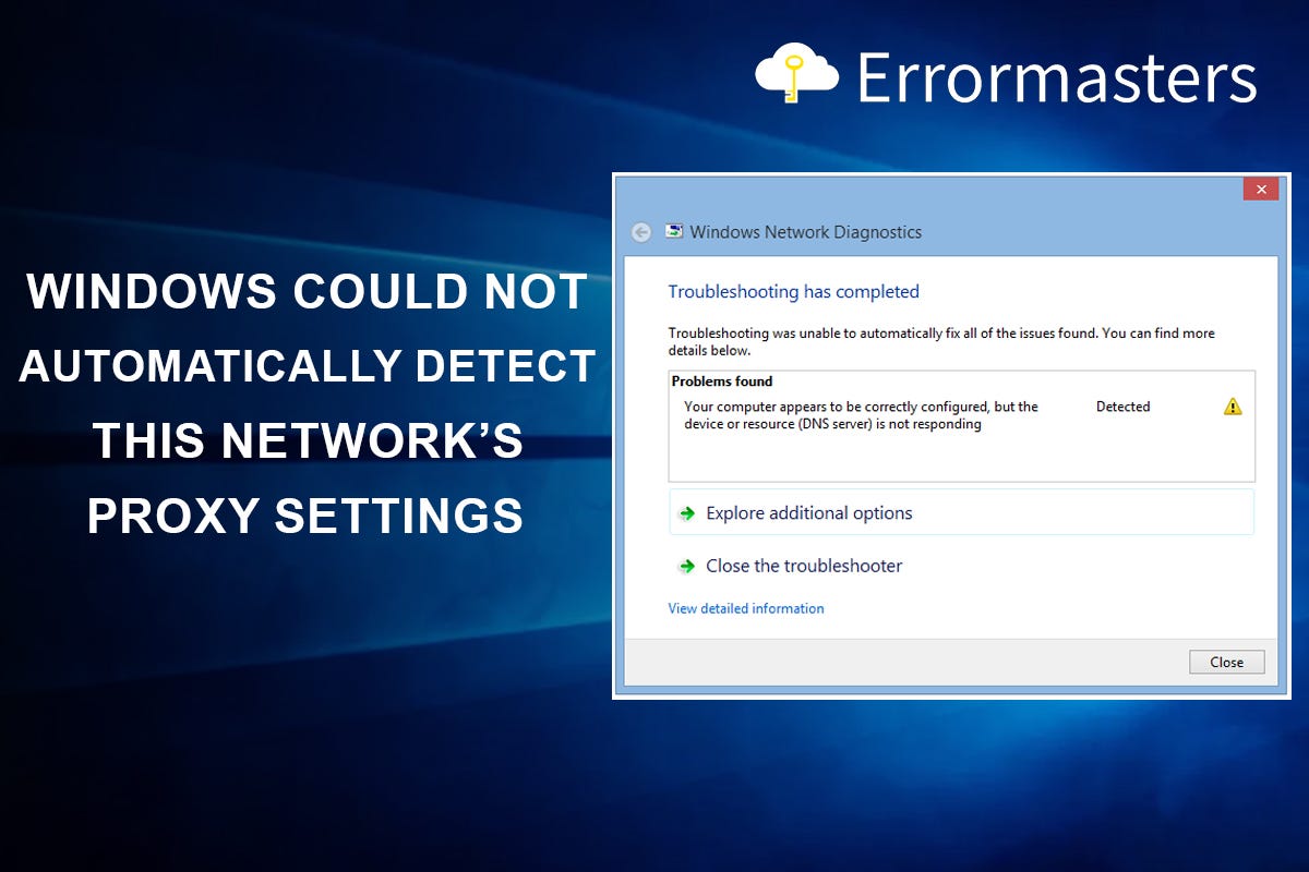Fix windows could not automatically detect-error - Ella marshall - Medium