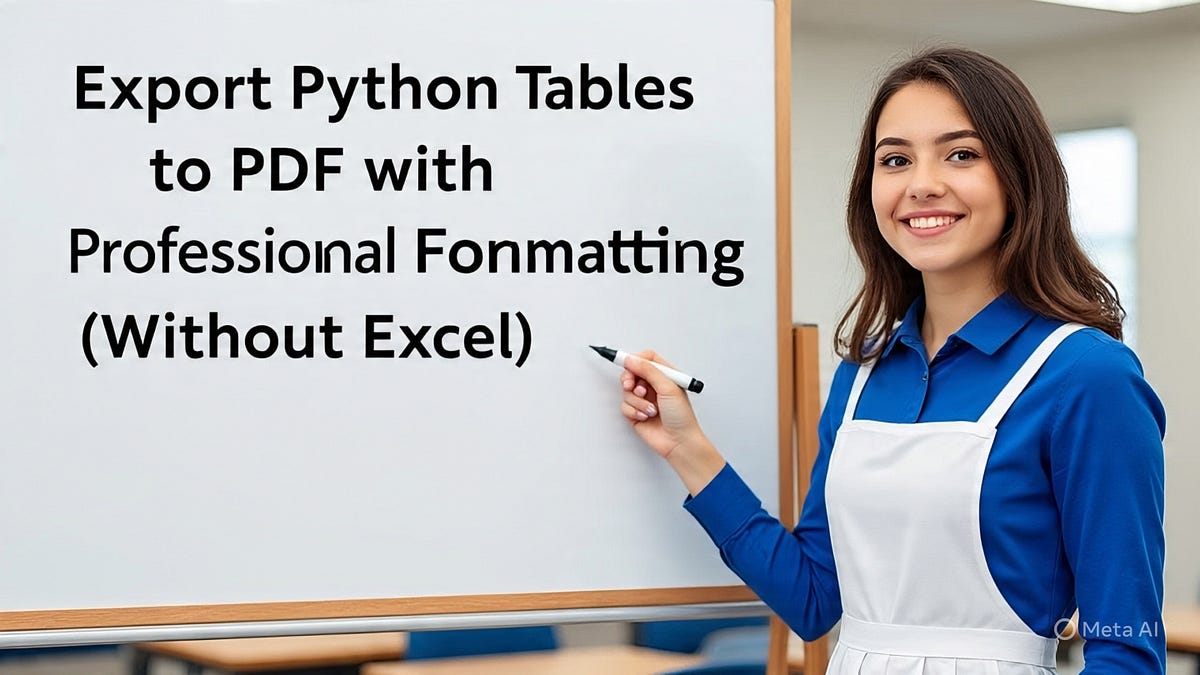 Export Python Tables To Pdf With Professional Formatting Without Excel