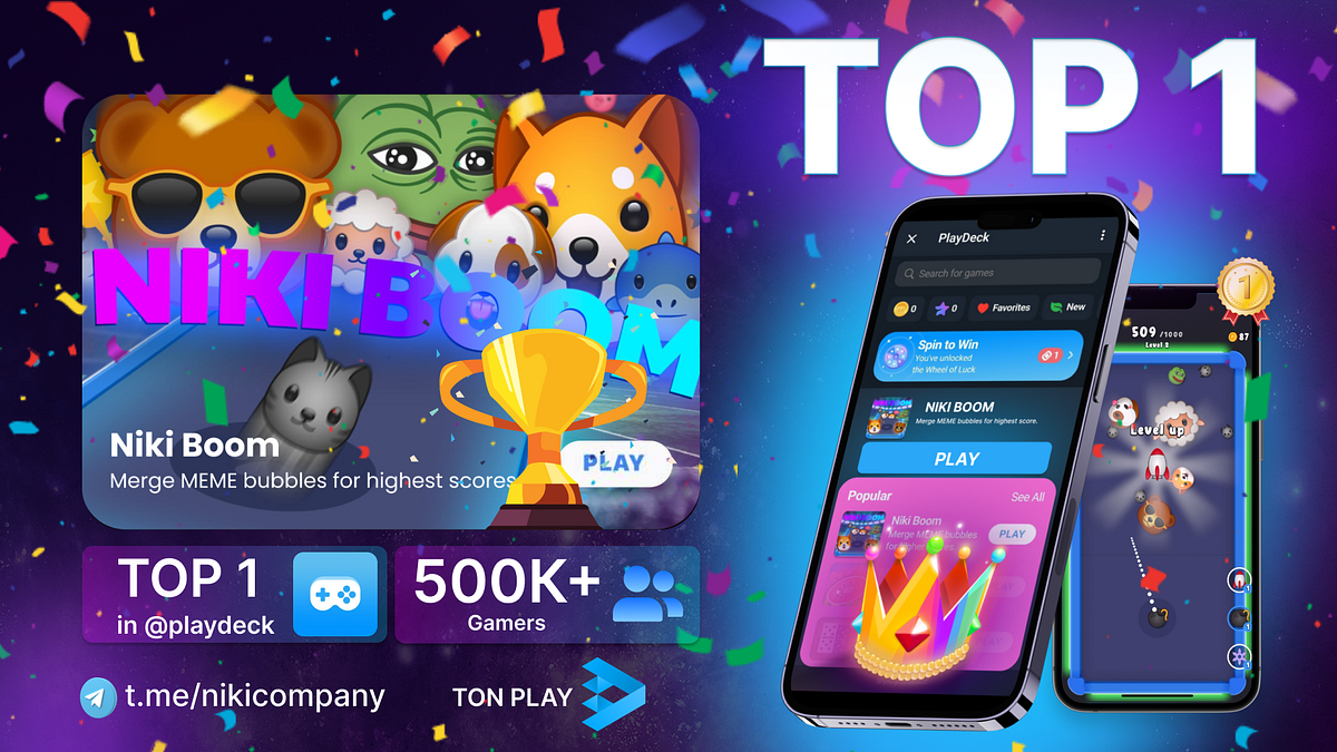 Our 1st game — NIKI Boom TOP 1 on TON PLAY! 🏆 - Niki Company Official ...