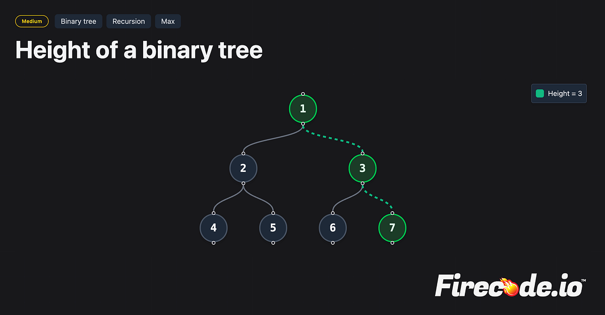 Daily Coding Challenge: Height of a Binary Tree | by Firecode.io | Aug, 2025 | Medium