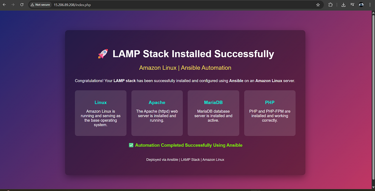 Automating LAMP Stack Installation on Amazon Linux Using Ansible | by ...