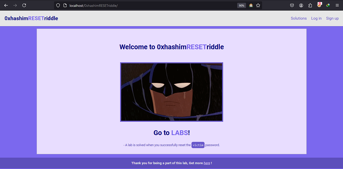 0xhashimRESETriddle: Vulnerable Web Application | by Hashim Amin | Medium