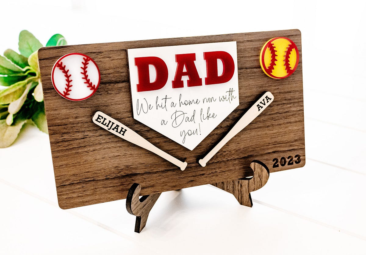 Softball Baseball Themed Fathers Day Gift For Dad Sports Gift For ...