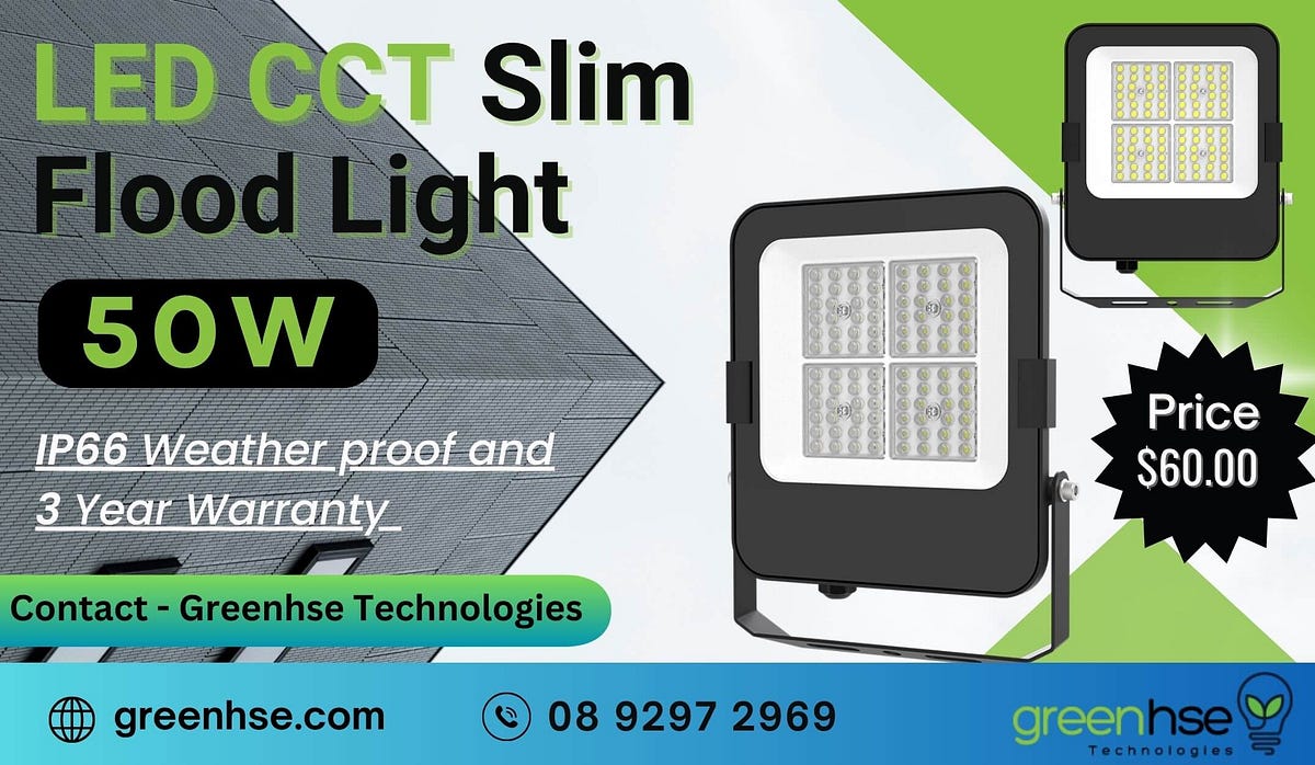 50W LED CCT Slim Flood Light | Greenhse Technologies - Greenhouse ...