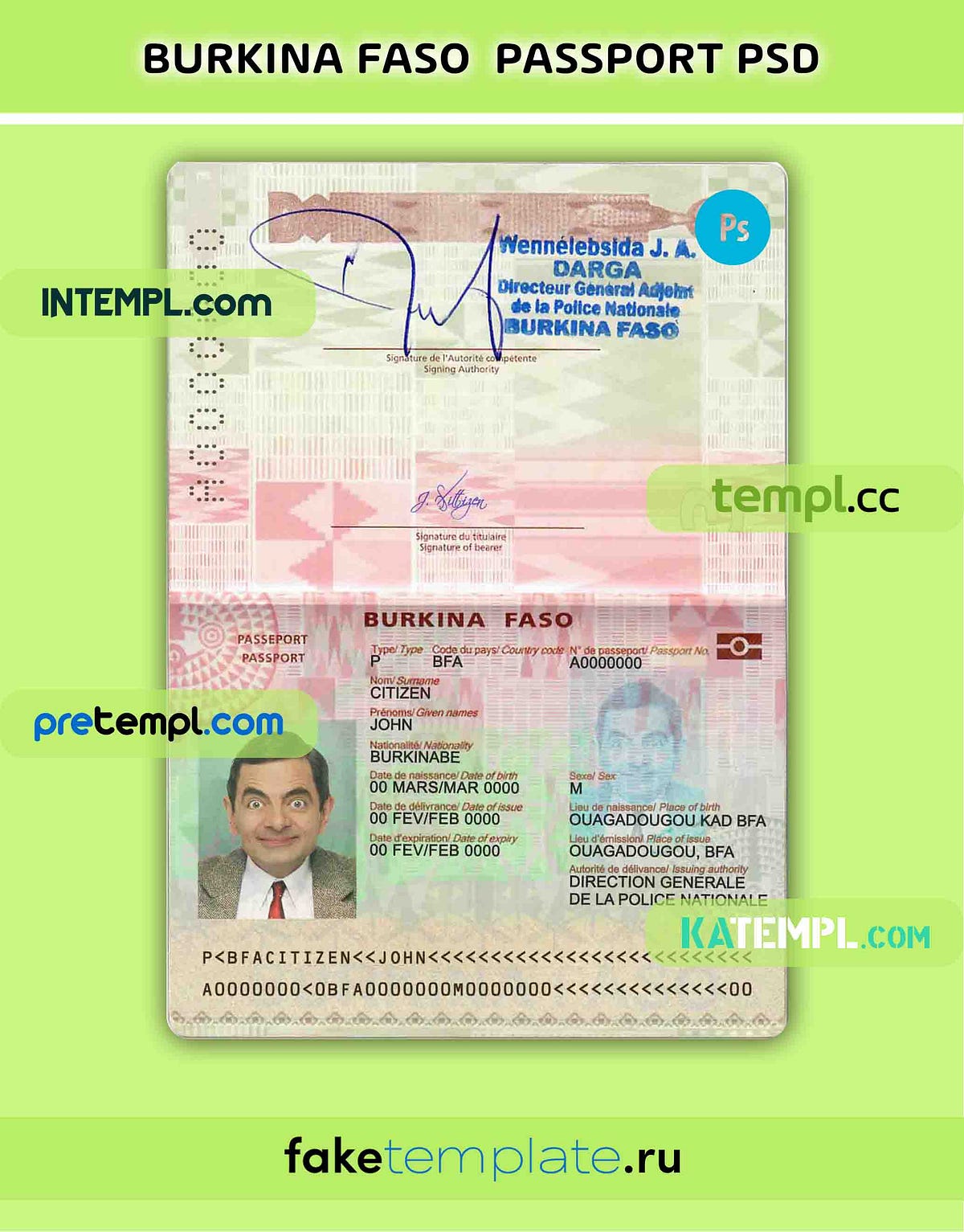 Burkina Faso Passport Psd Download Template 2018 — Present By Canadatopbanks Oct 2023 Medium