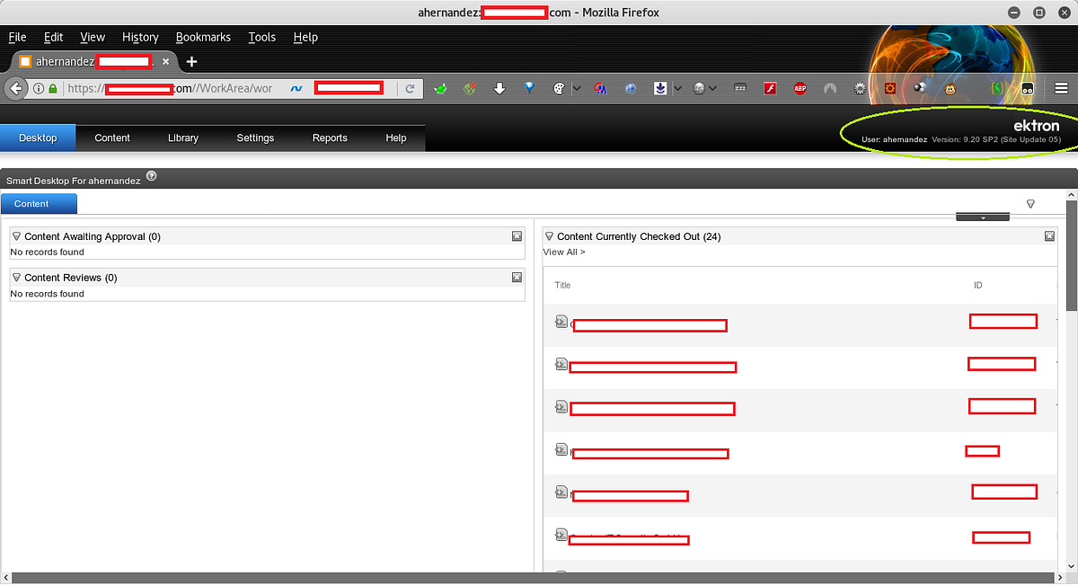 Ektron Content Management System (CMS) 9.20 SP2, remote re-enabling ...