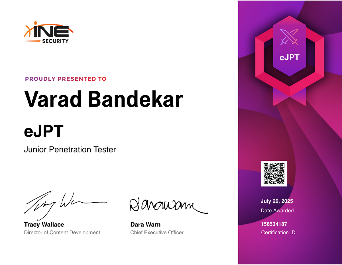 From Curiosity to Certification: My Journey to eJPT | by 693 Varad Bandekar | Aug, 2025 | Medium