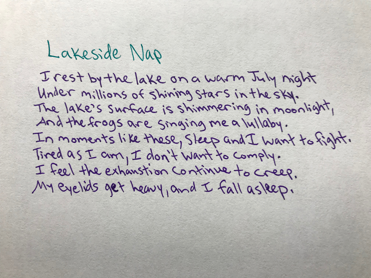 Lakeside Nap - Paper Poetry - Medium