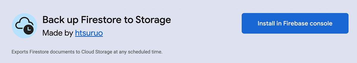 Introducing the extension for Firestore scheduled backups | by Hideki TSURUOKA | Jun, 2023 | Medium