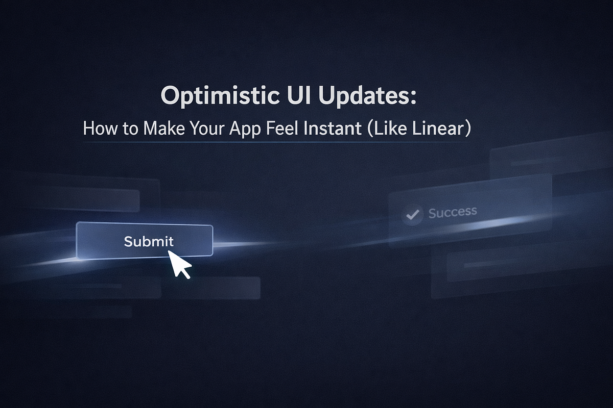 “Optimistic UI” Updates: How to Make Your App Feel Instant (Like Linear ...