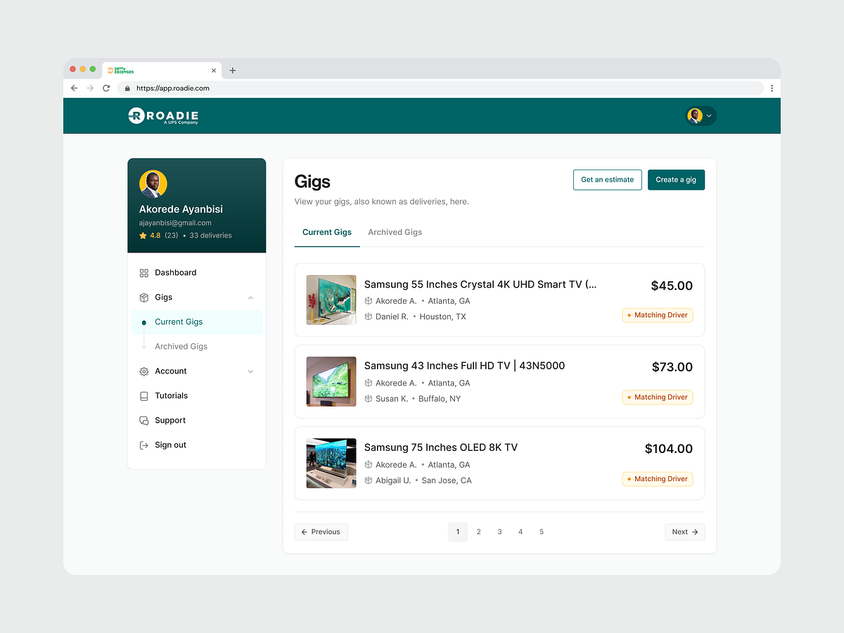 UI Redesign & UX Enhancements for Roadie’s Gig Screen | by Akorede J ...