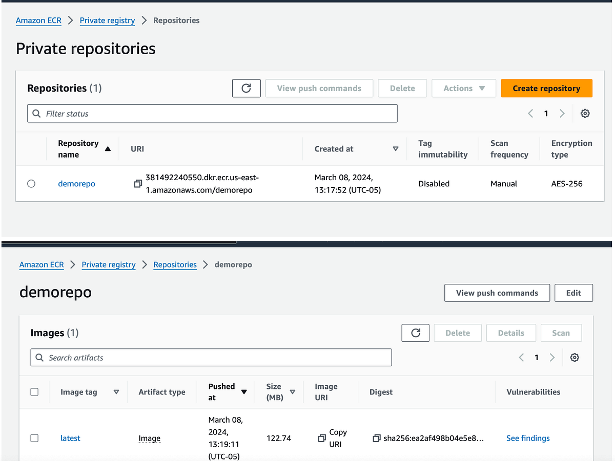 Creating ECR From aws command line | by Saipavan Seetha | Medium