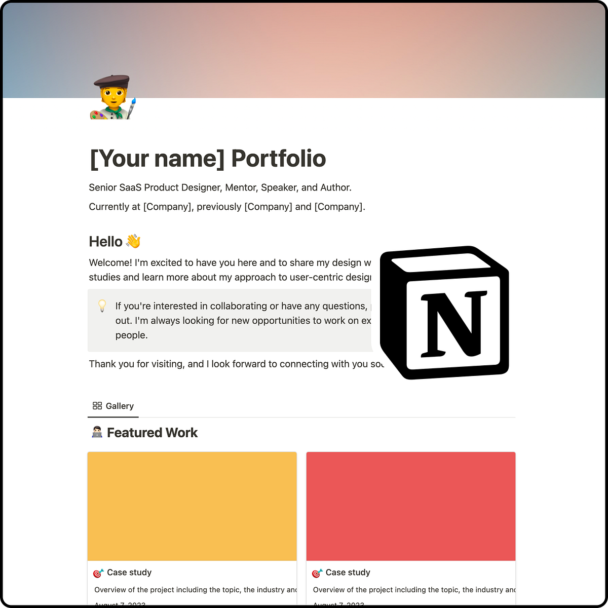 Build a UX Portfolio Using Notion | FREE Notion Template | Part #1 | by ...