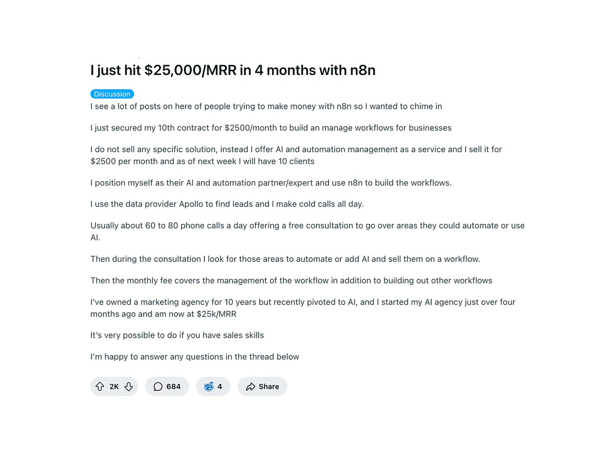 How One Founder Hit $25K MRR in 4 Months with n8n | by Kalash Vasaniya ...