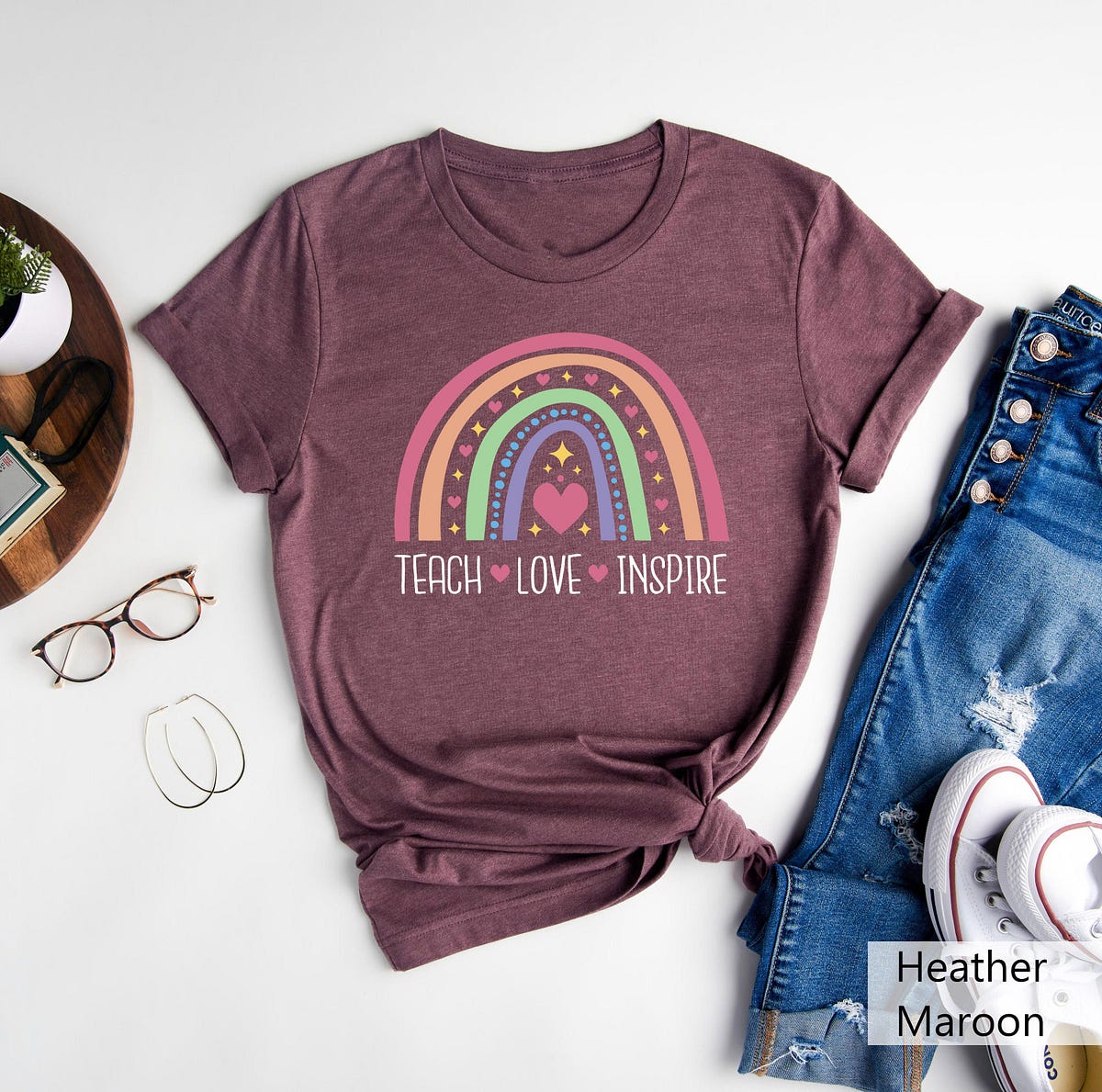 Teach Love Inspire Shirt, Teach Shirt, Back To School Shirt, First Day ...