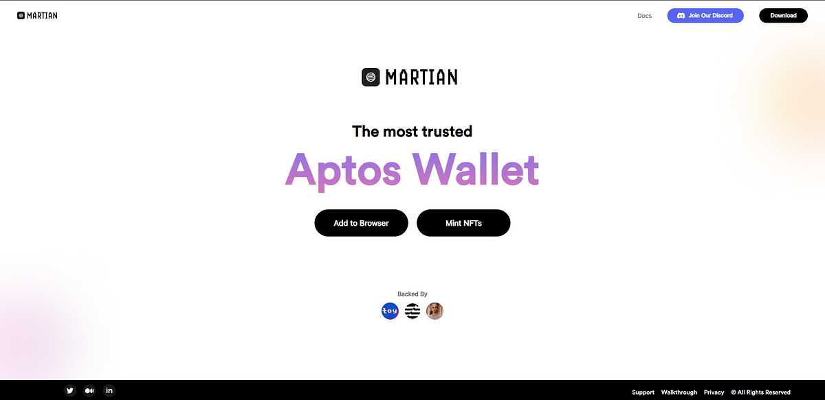 Martian Wallet — a one stop wallet solution in Aptos | by layman web3 ...