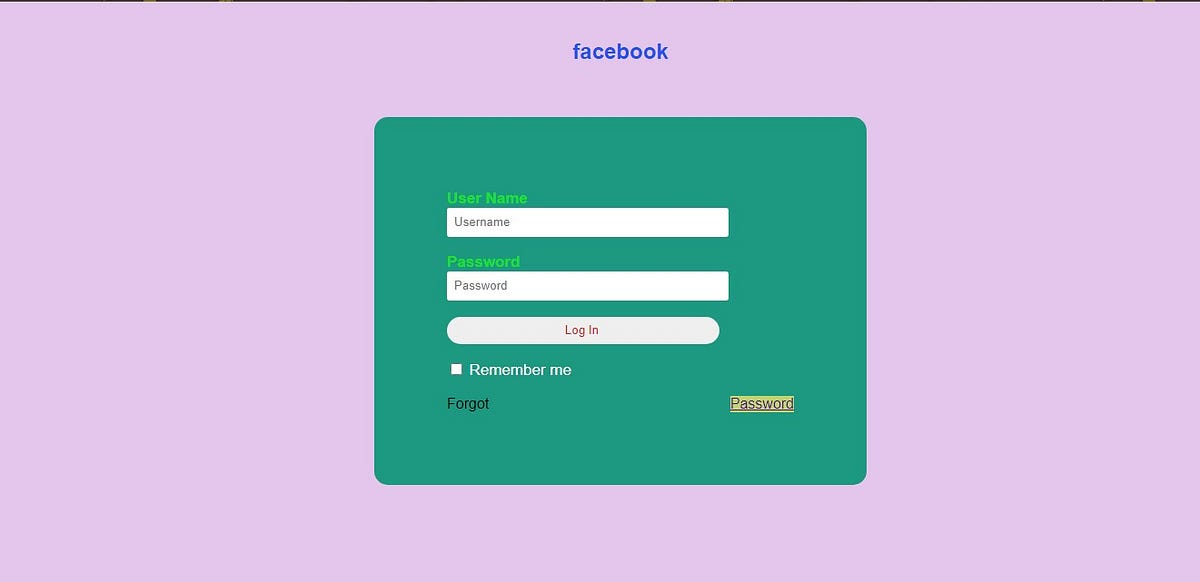 login page using Html and Css only | by Chulindra Rai | Medium