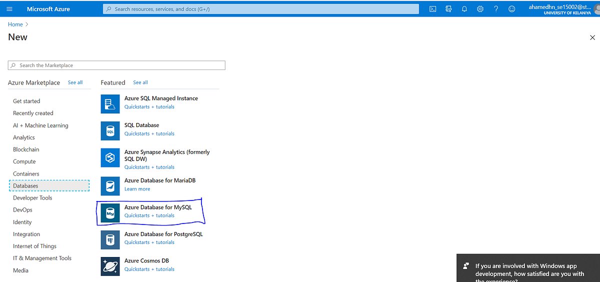 Setup MySQL and Service Deployment in Azure | by Aashik Ahamed | Medium