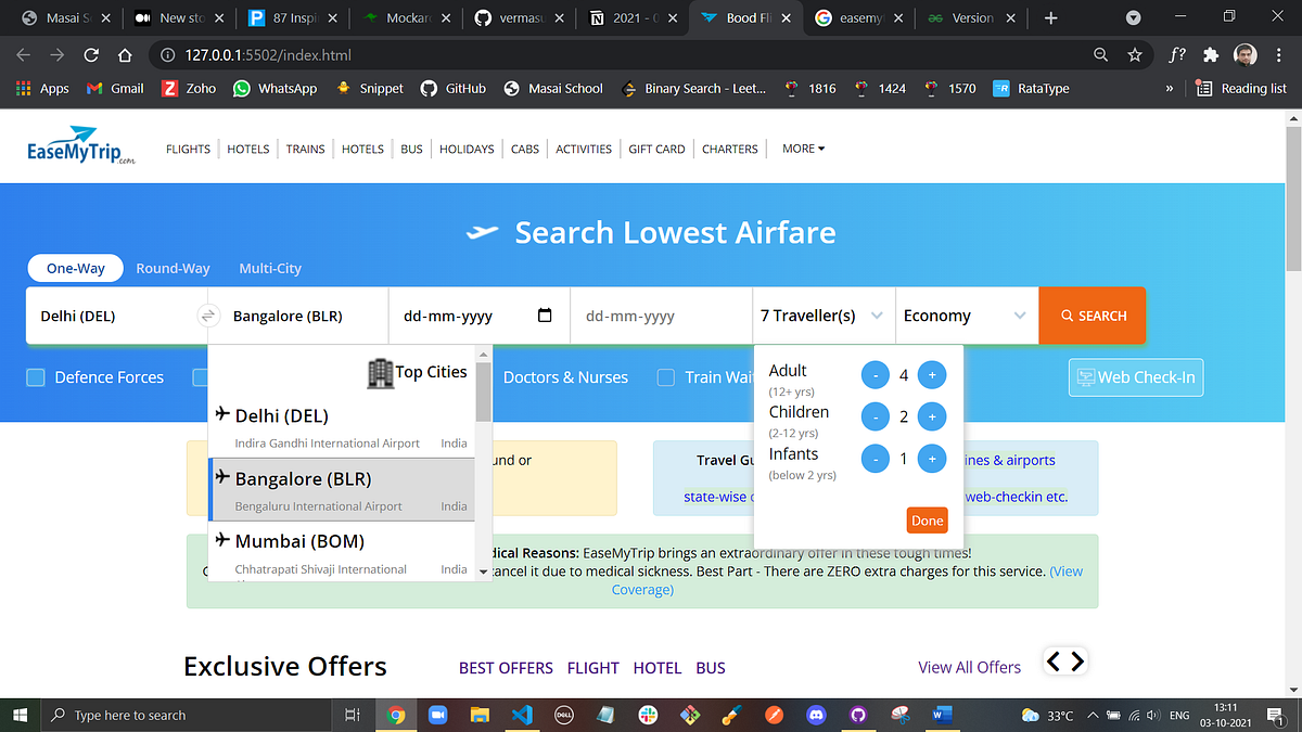 Creating a full-stack clone of website easemytrip.com | by Prottay Ray ...