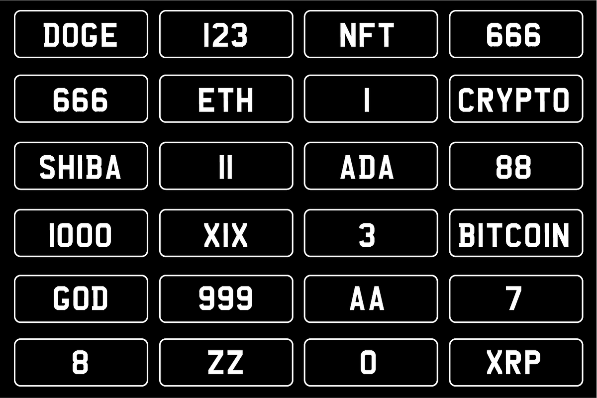 NFT Number Plates. Numerical and character vehicle plates… | by ...