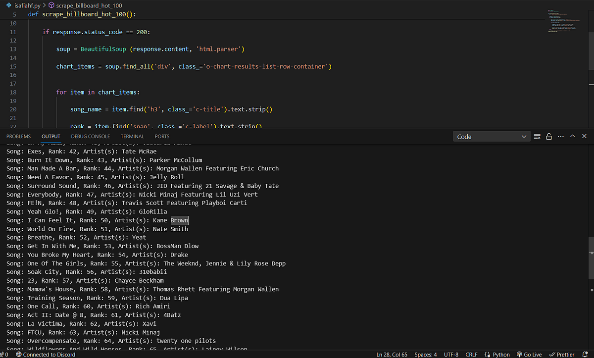 TIL Backend Week 1. Billboard’s Top 50 Songs with Python | by sb | Mar ...