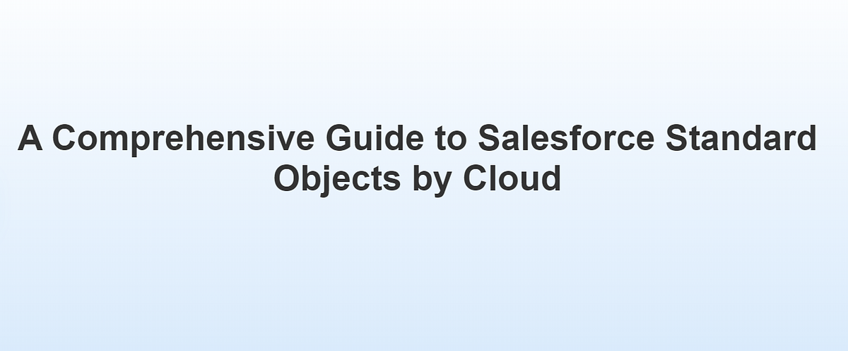 Comprehensive Guide To Salesforce Standard Objects By Cloud By Chirag Juneja Jul 2024 Medium